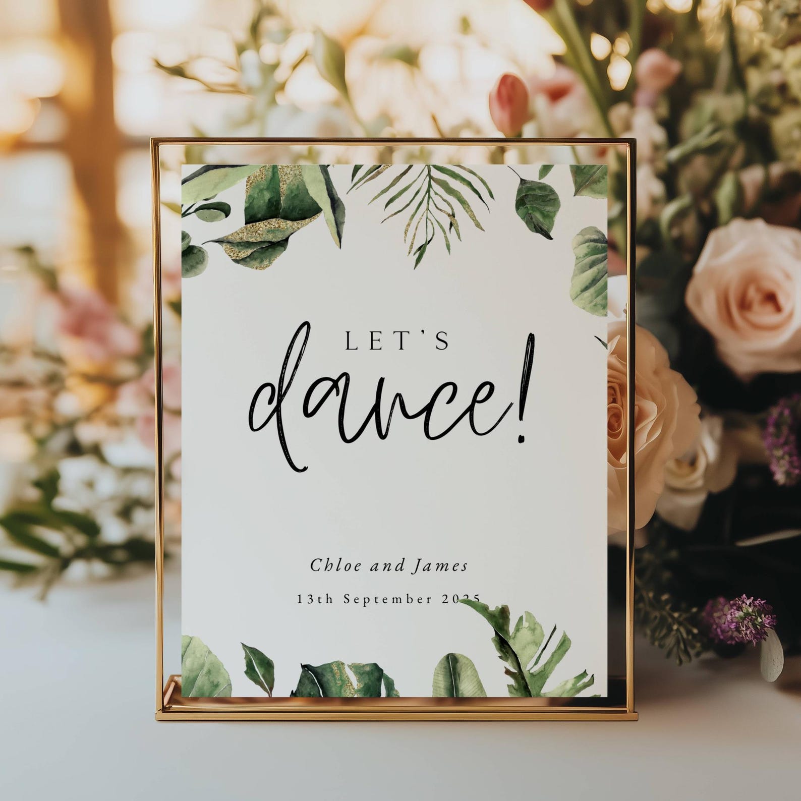 Editable Wedding Sign Template Bundle: Foliage Design (canva Digital ...