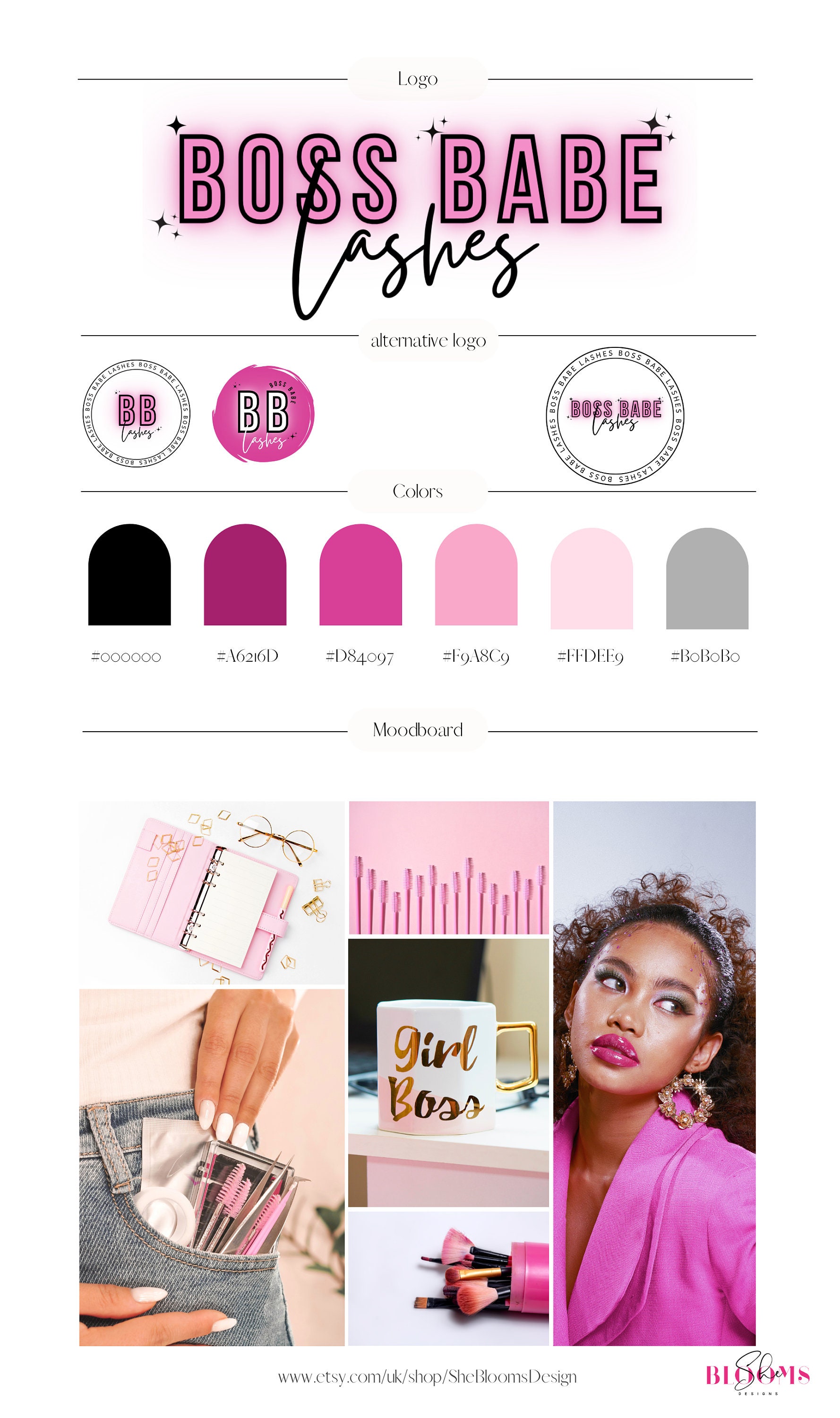 Editable Logo, DIY Logo Design Template, Hair Logo, Hot Pink Logo ...