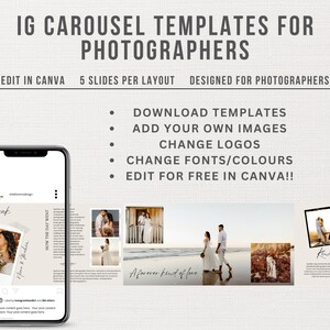 Instagram Carousel Template for Photographers, Instagram Carousel ...