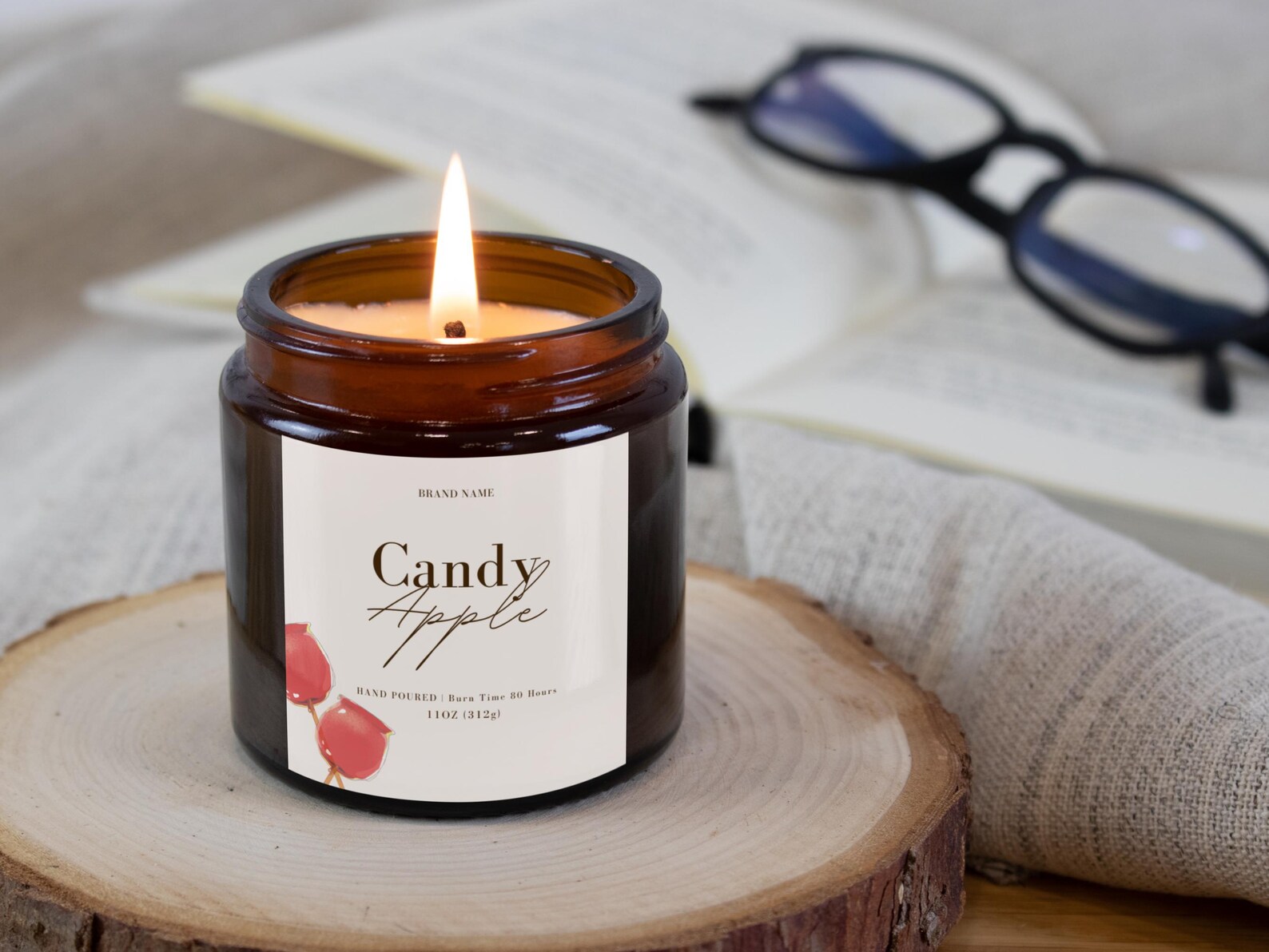 Printable Candle Label Template Canva, Editable Fall Candle Label ...