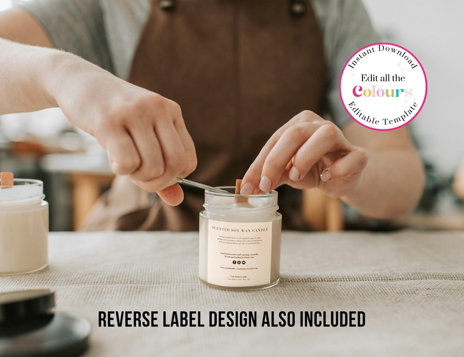 Printable Candle Label Template Canva, Editable Fall Candle Label ...