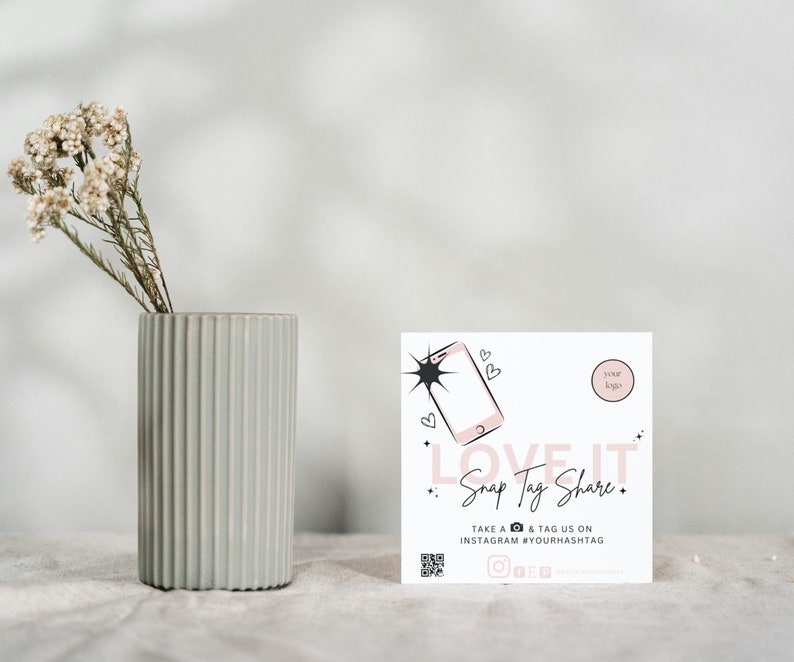 4 Bundle Editable Snap and Share It Card Template, Small Business ...