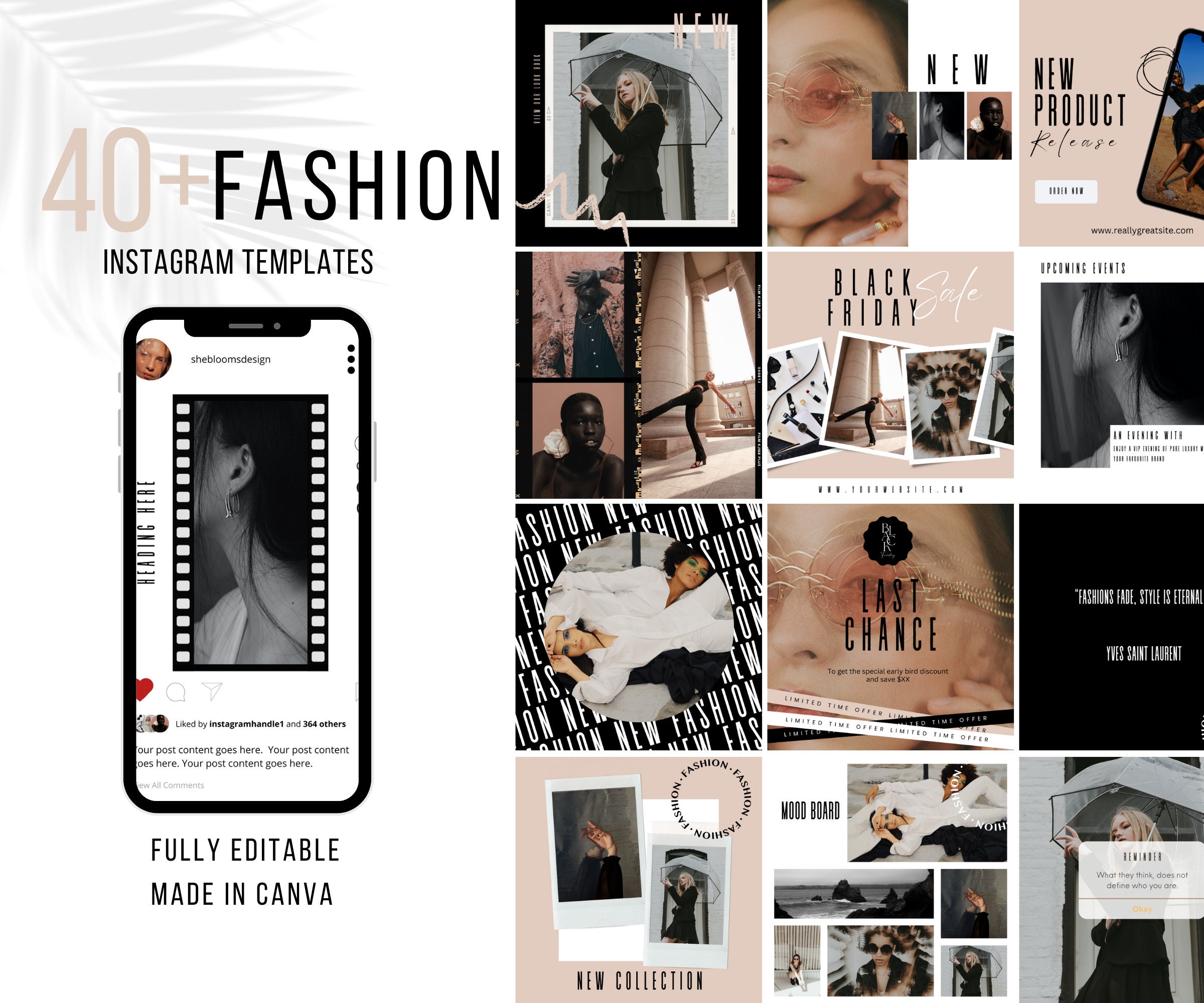 40 Fashion Ecommerce Instagram Post Canva Templates -sustainable ...