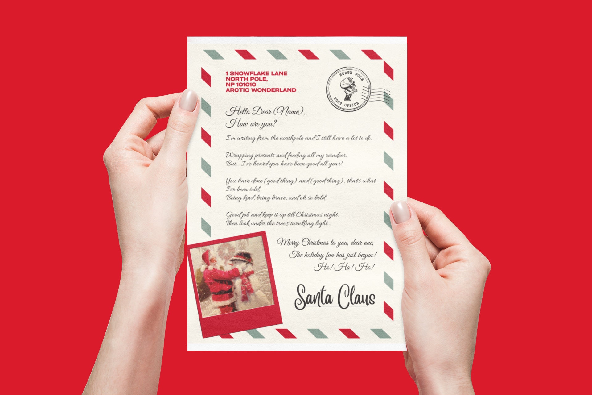 Santa Letter Rhyming Santa Letters Poem Editable Canva Template Santa ...