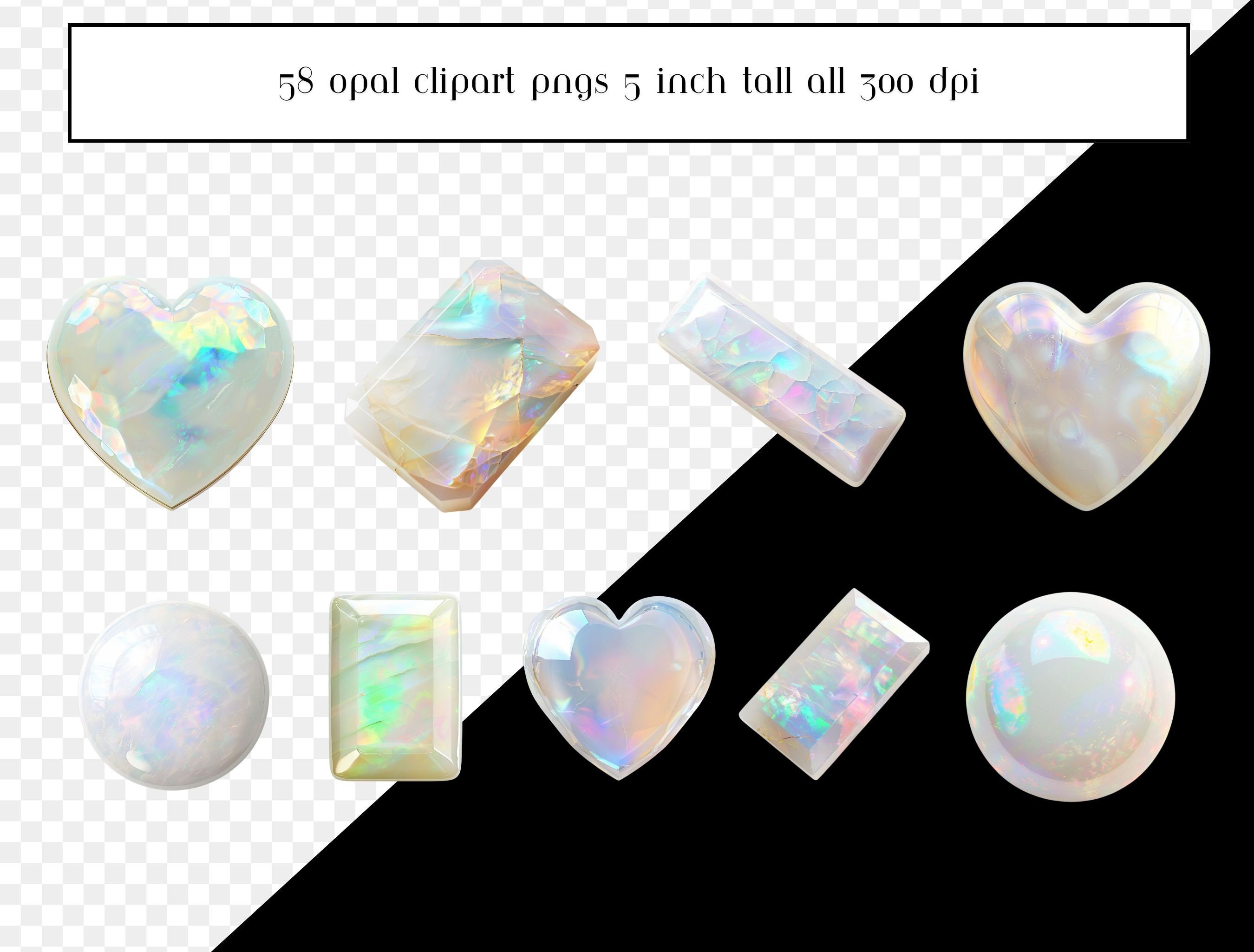 Opal Gems Clipart, Opal Birthstone Clipart, 3d Render Opals, Opal Gem ...