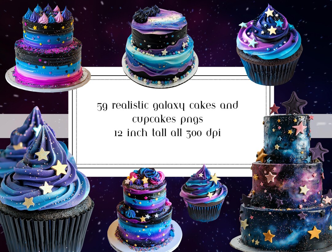 Galaxy Dessert Clipart, Galaxy Cakes and Cupcakes, Galaxy Party ...