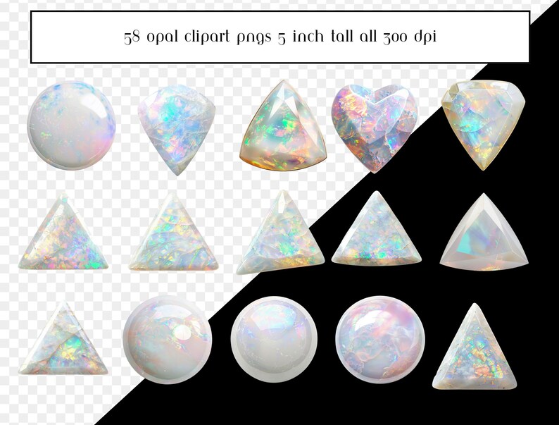 Opal Gems Clipart, Opal Birthstone Clipart, 3d Render Opals, Opal Gem ...