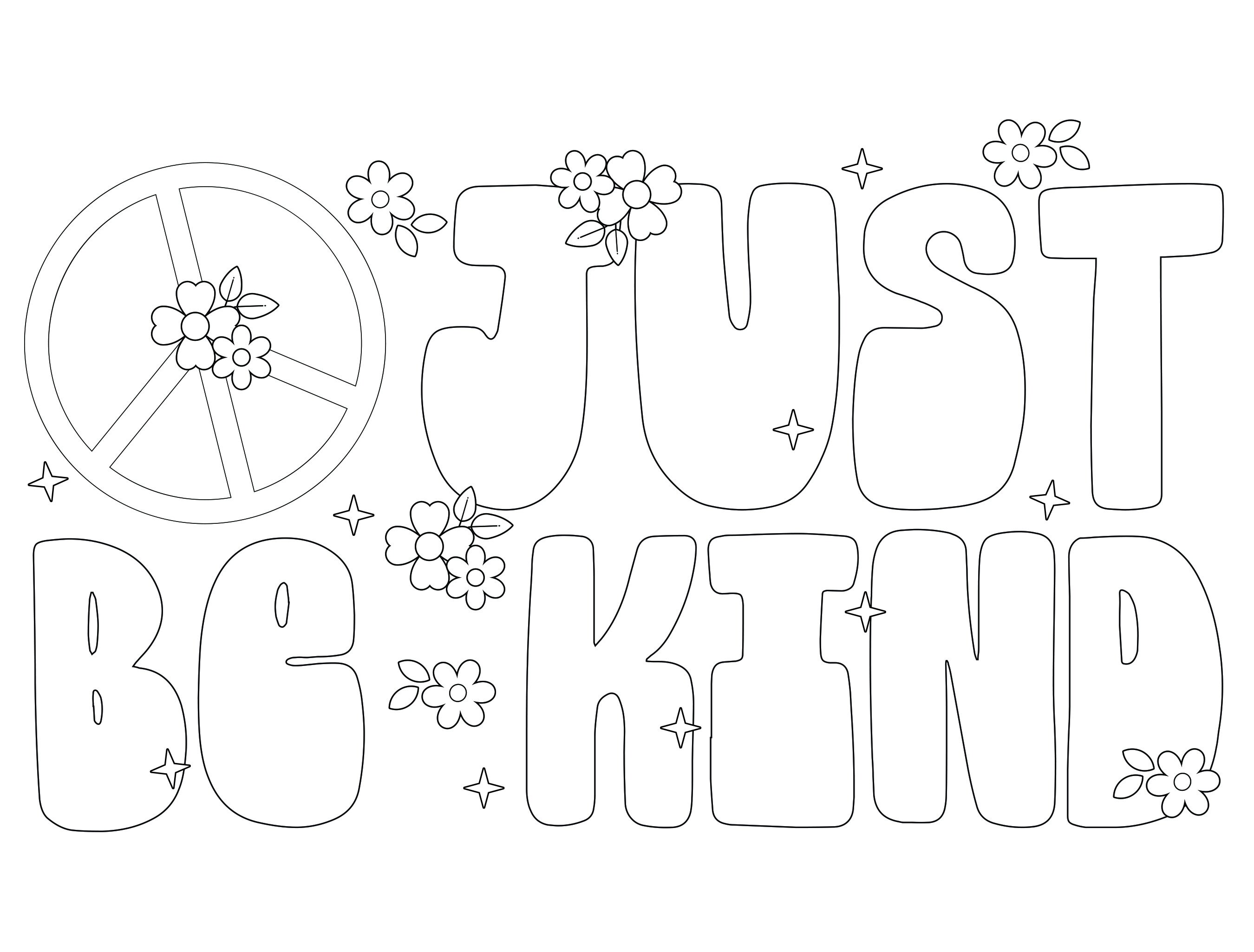 Just Be Kind Clipart, Retro EPS, Flower PNG, Hippie Design, Illustrator ...