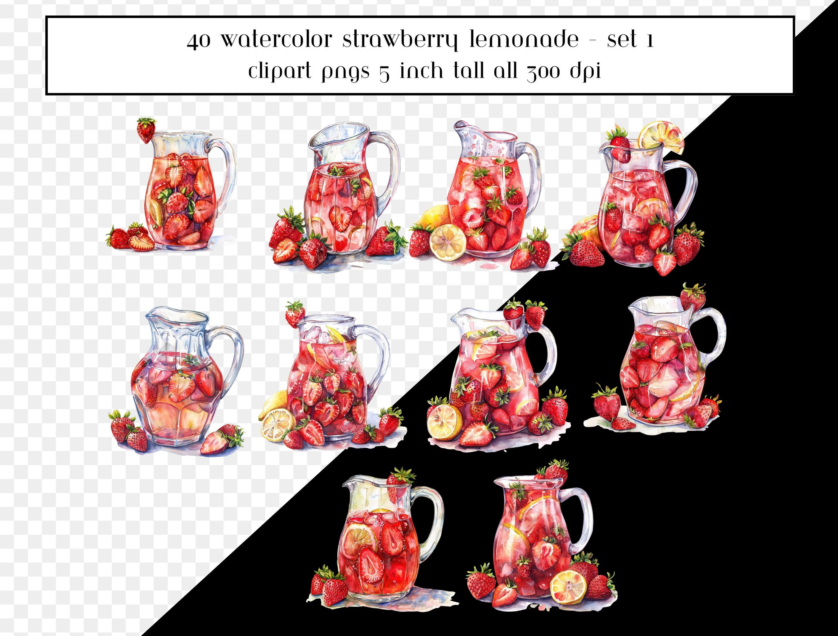 Strawberry Lemonade Clipart, Strawberries Clipart, Strawberry Graphics ...