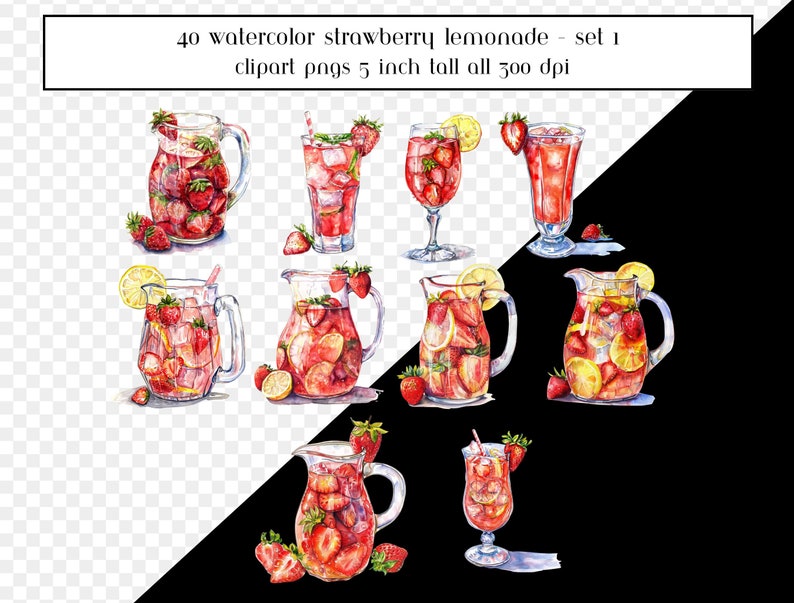 Strawberry Lemonade Clipart, Strawberries Clipart, Strawberry Graphics ...