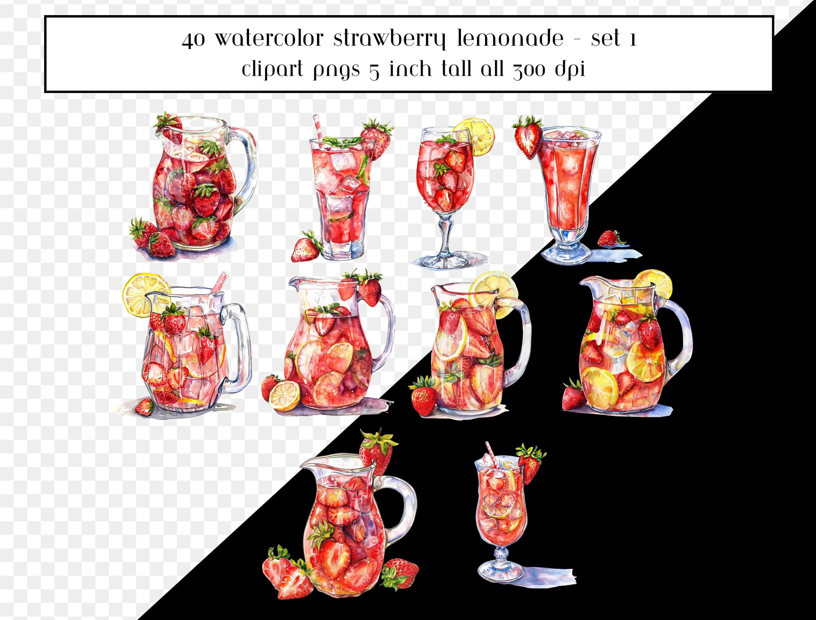 Strawberry Lemonade Clipart, Strawberries Clipart, Strawberry Graphics ...