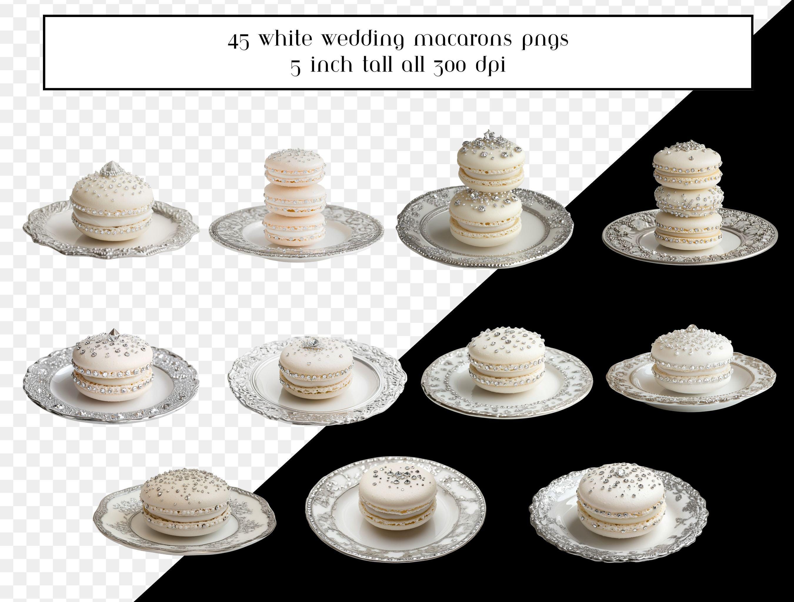 White Wedding Macarons, Macaron Clipart, Fancy Wedding Macarons ...