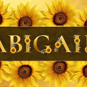 Sunflower Letter Clipart, Gold Letters, Sunflower Letters and Numbers ...
