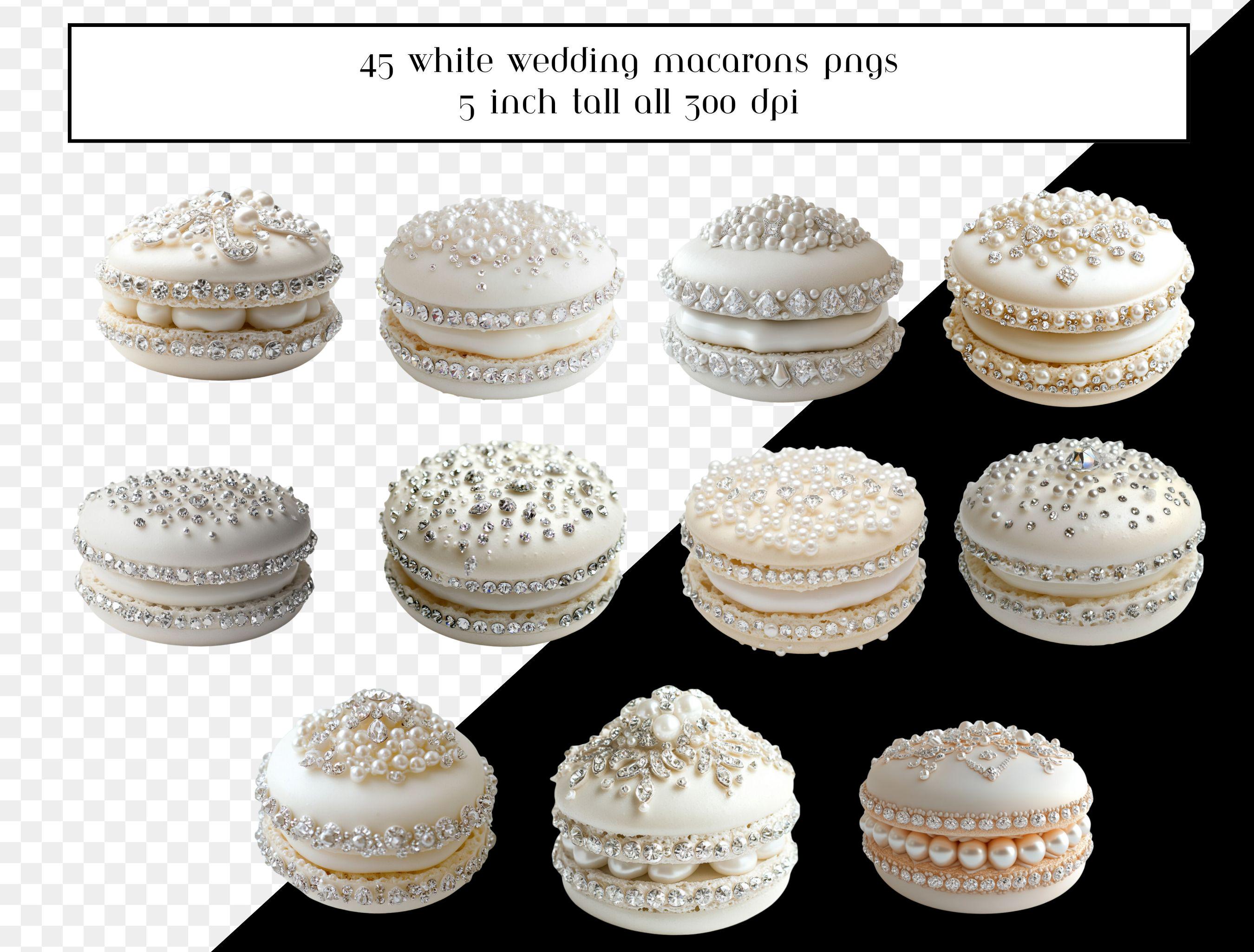 White Wedding Macarons, Macaron Clipart, Fancy Wedding Macarons ...