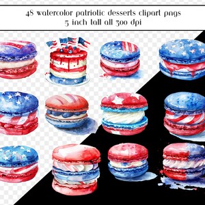 Patriotic Desserts Clipart, Patriotic Party Clipart, Fourth of July ...