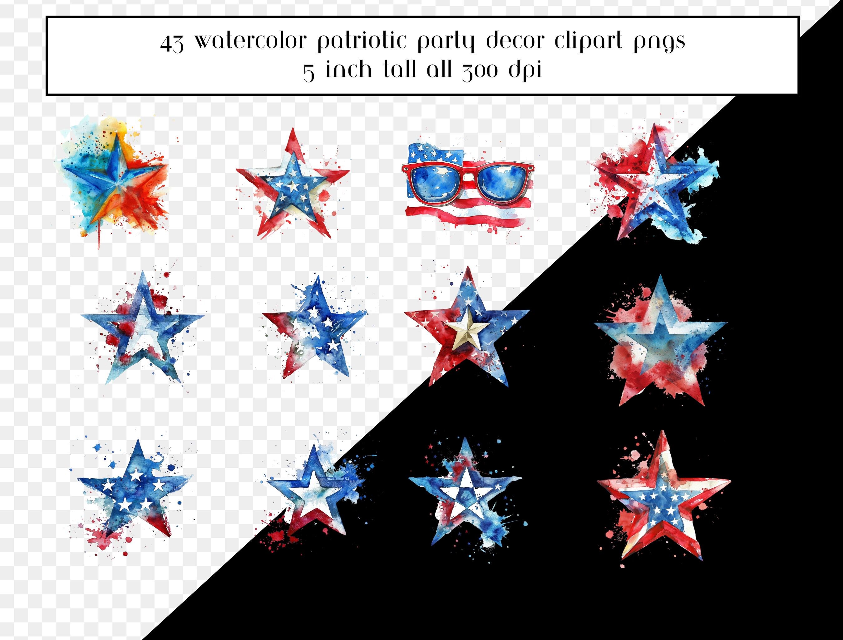 Patriotic Party Decor Clipart: 4th of July Graphics (digital Download ...