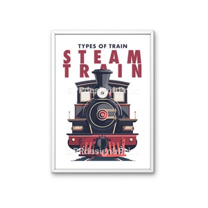 Train Print Set: Rapid Transit, Steam Train, Commuter Rail (digital ...