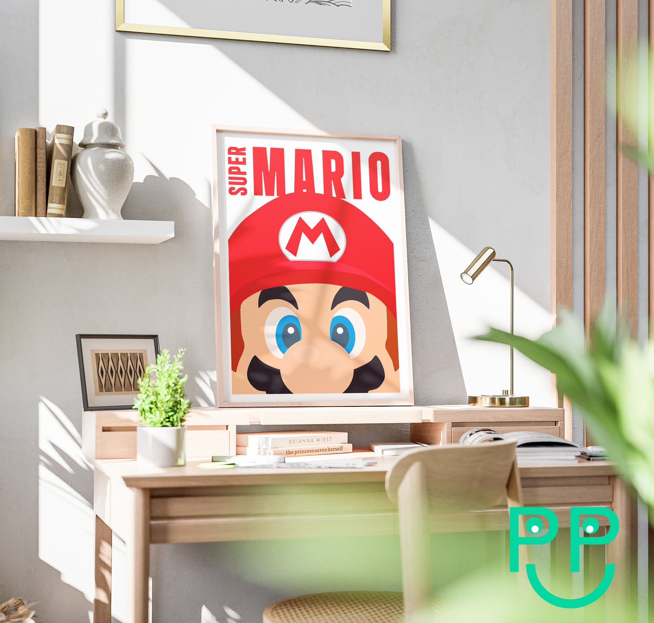 Super Mario Modern Minimalist Poster, Mario, for Gaming Room, Kids Room ...