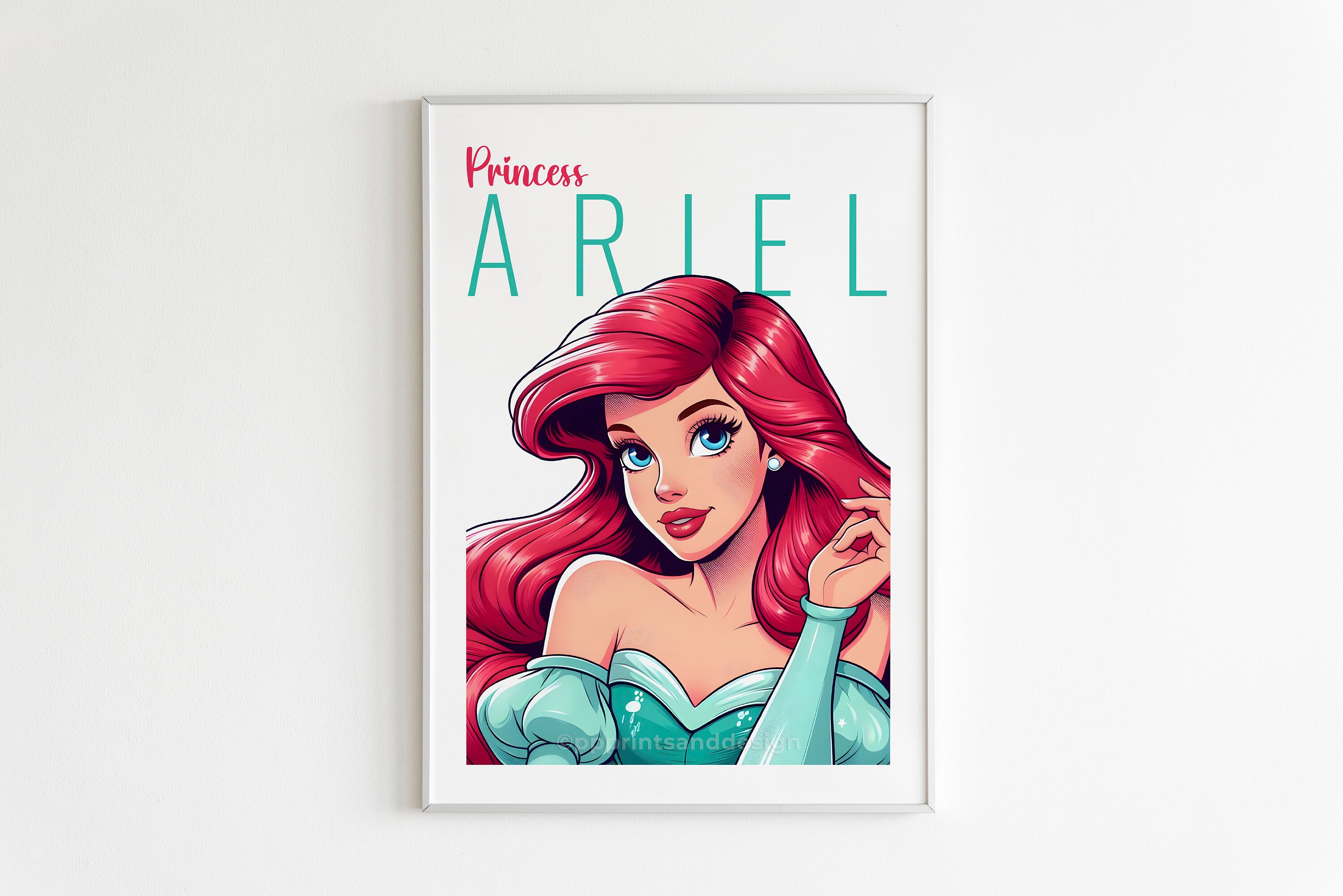 Set of 8 Popular Princesses Art Prints, Childs Room Artwork, Girls ...
