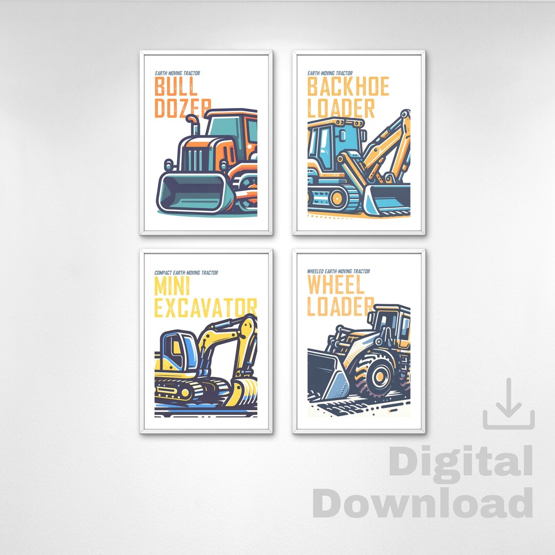Tractor Prints Set: Boys Room Farmland Wall Art (digital Download) - Etsy