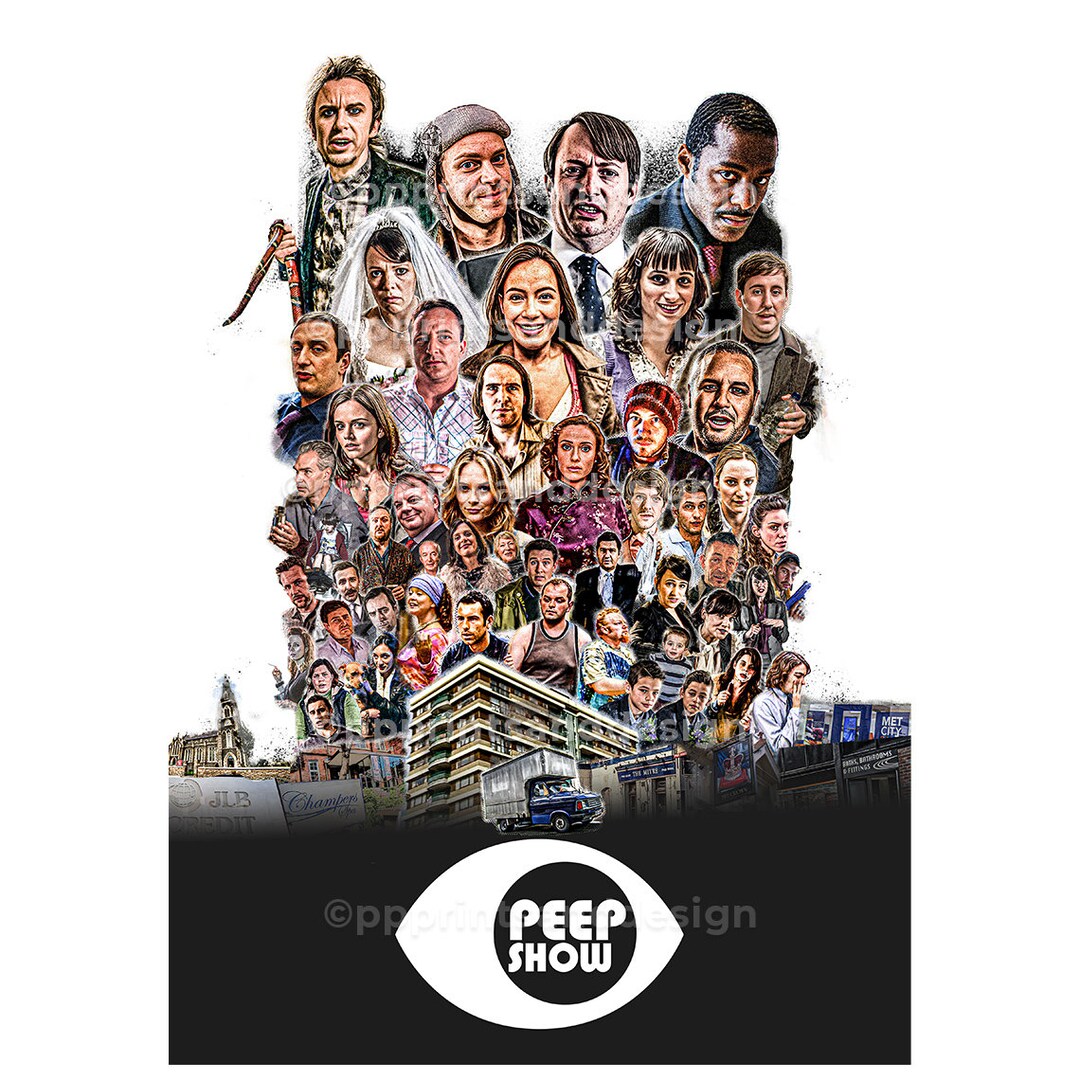 Peep Show Poster Print, the Complete Collection, Digital Illustration ...