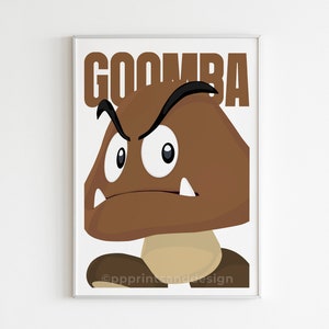 Mario Character Prints: Minimalist Gamer Art, Kids Room Decor (digital ...