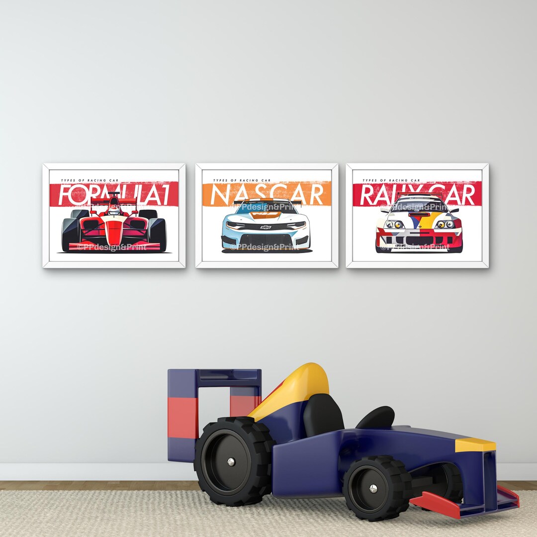 Race Car Prints: Formula 1, NASCAR, Rally Car - Kids Wall Art - Etsy