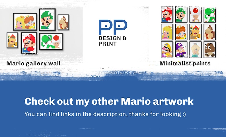 Mario Character Prints: Minimalist Gamer Art, Kids Room Decor (digital ...