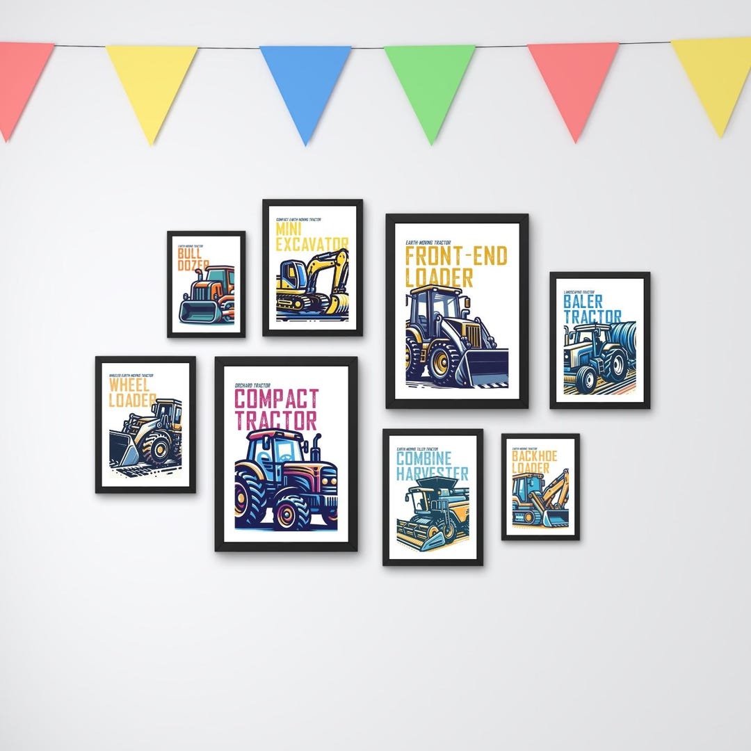 Tractor Prints Set: Boys Room Farm Wall Art (A3, A4, A5) - Etsy