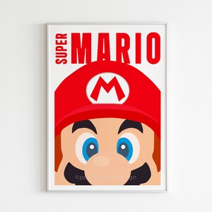 Mario Character Prints: Minimalist Gamer Art, Kids Room Decor (digital ...