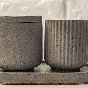 Decorative Concrete Jars. Bathroom Set. Oval Trinket Tray. Concrete ...