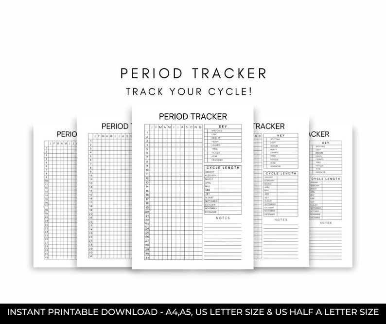 Period Tracker, Period Tracker Printable, PMDD Tracker, Cycle Calendar ...