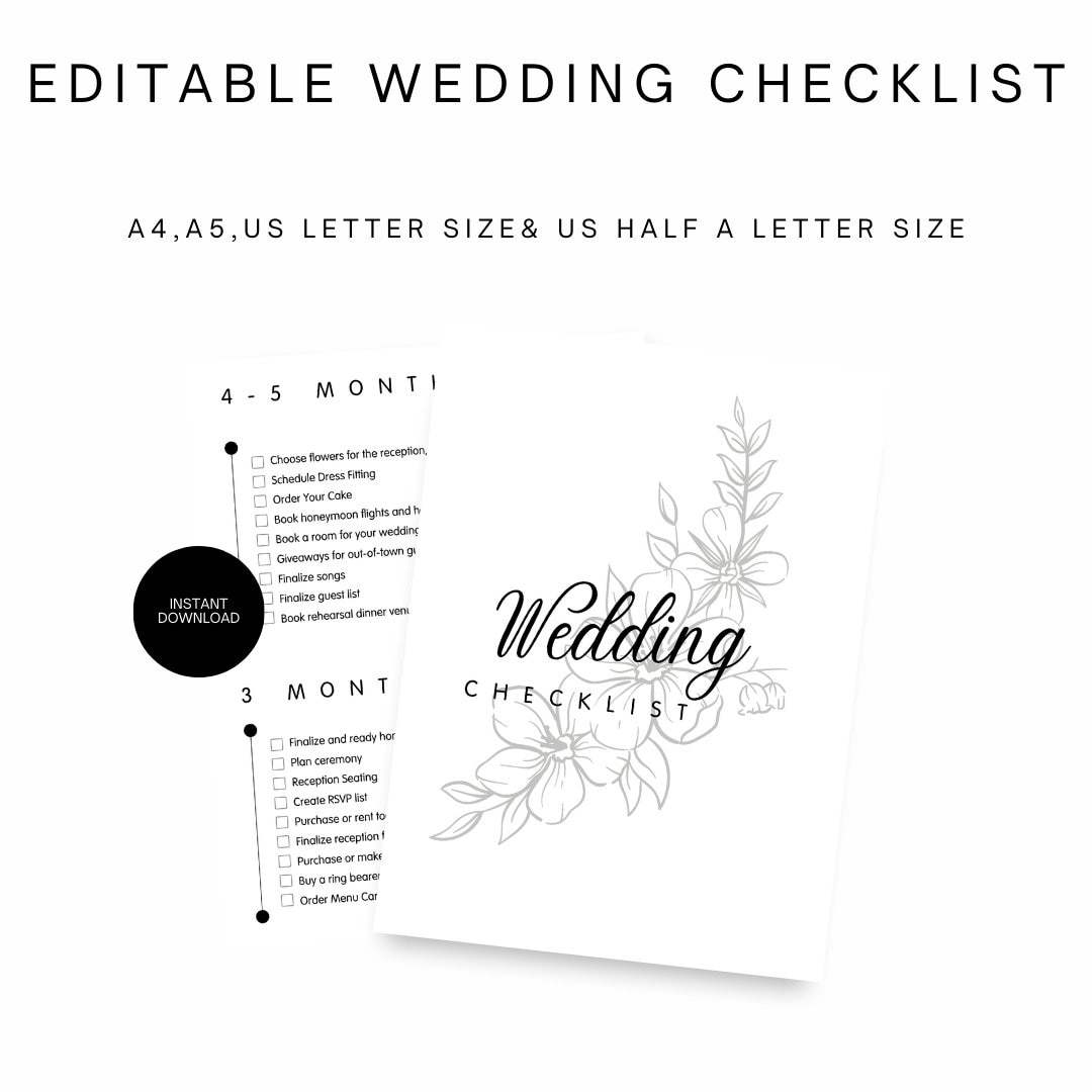 Editable Wedding Checklist for 2025 Bride Streamline Tasks & To-dos ...
