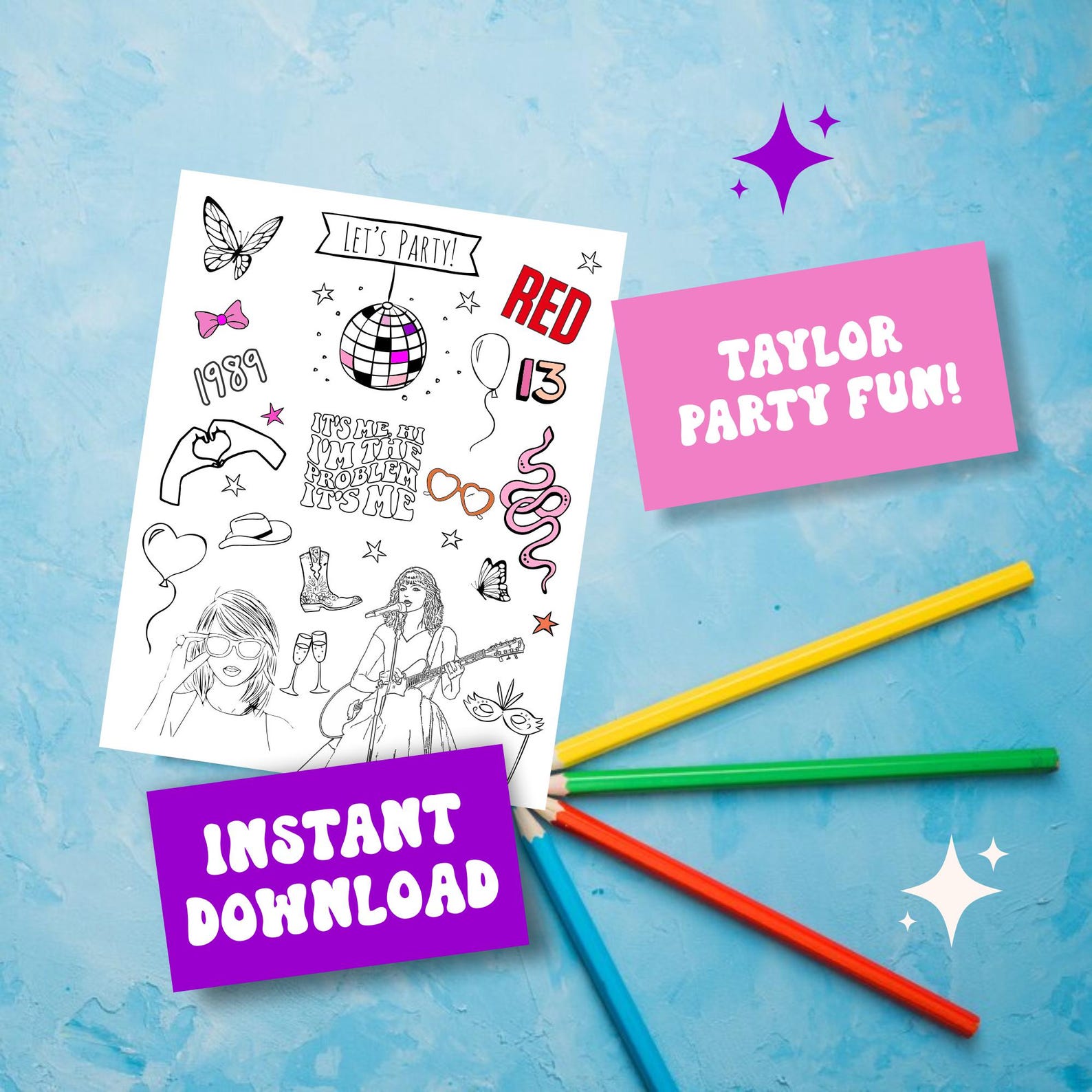 Taylor SVG, Taylor Illustrations, Eras SVG, Taylor Coloring Page, the ...