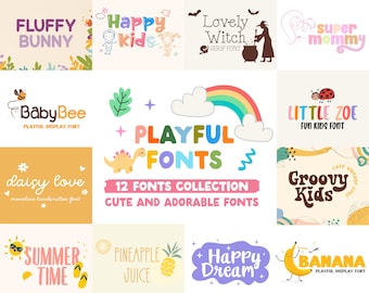 Playful Font Bundle, Cute Font, Craft Font, Handwritten Font, Cricut ...