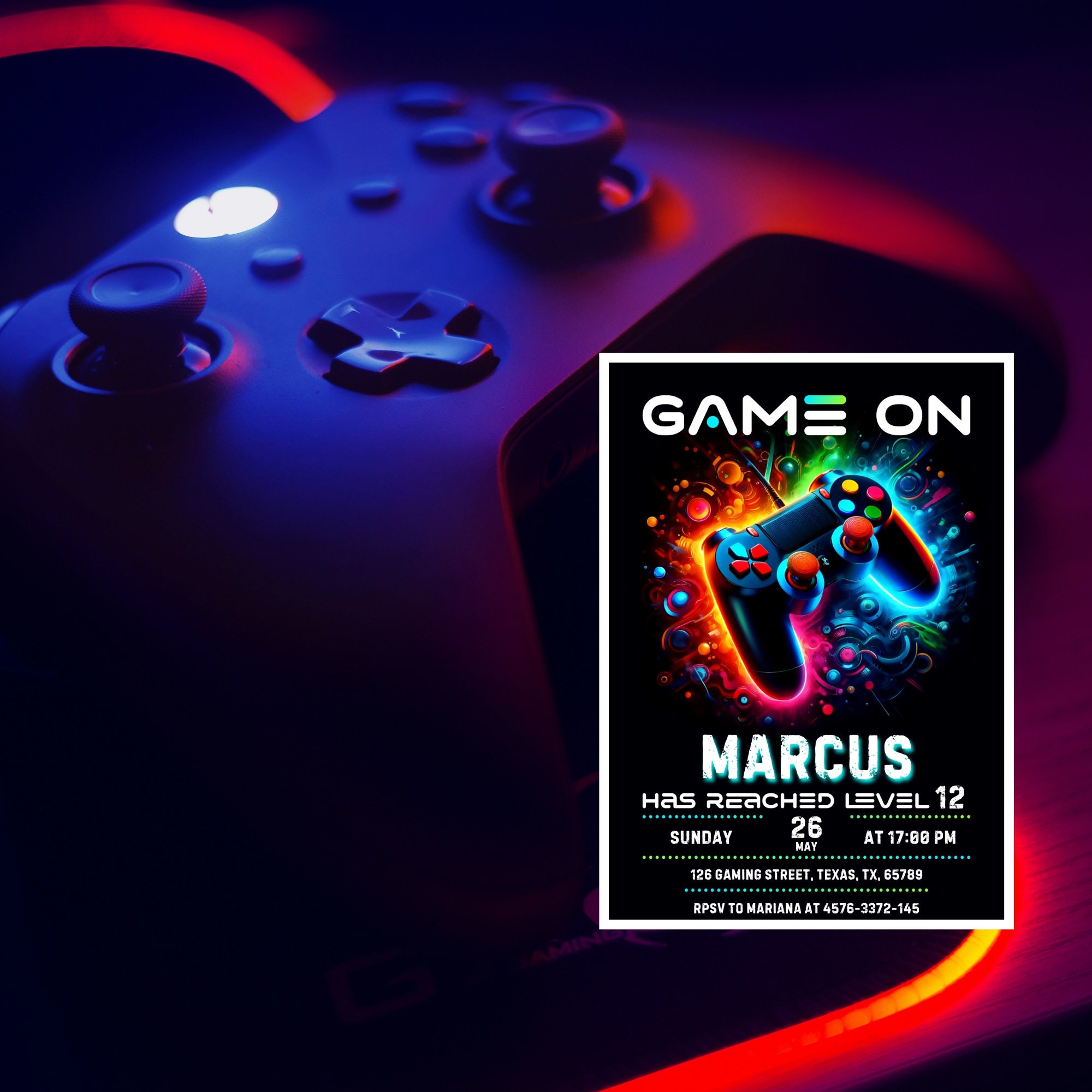 Video Game Birthday Invitation Template, Video Game Birthday Party ...