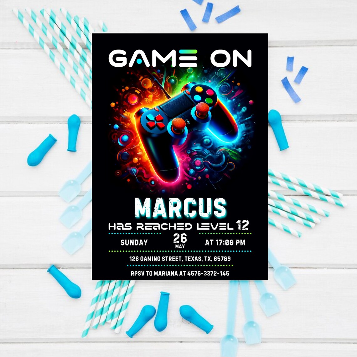 Video Game Birthday Invitation Template, Video Game Birthday Party ...