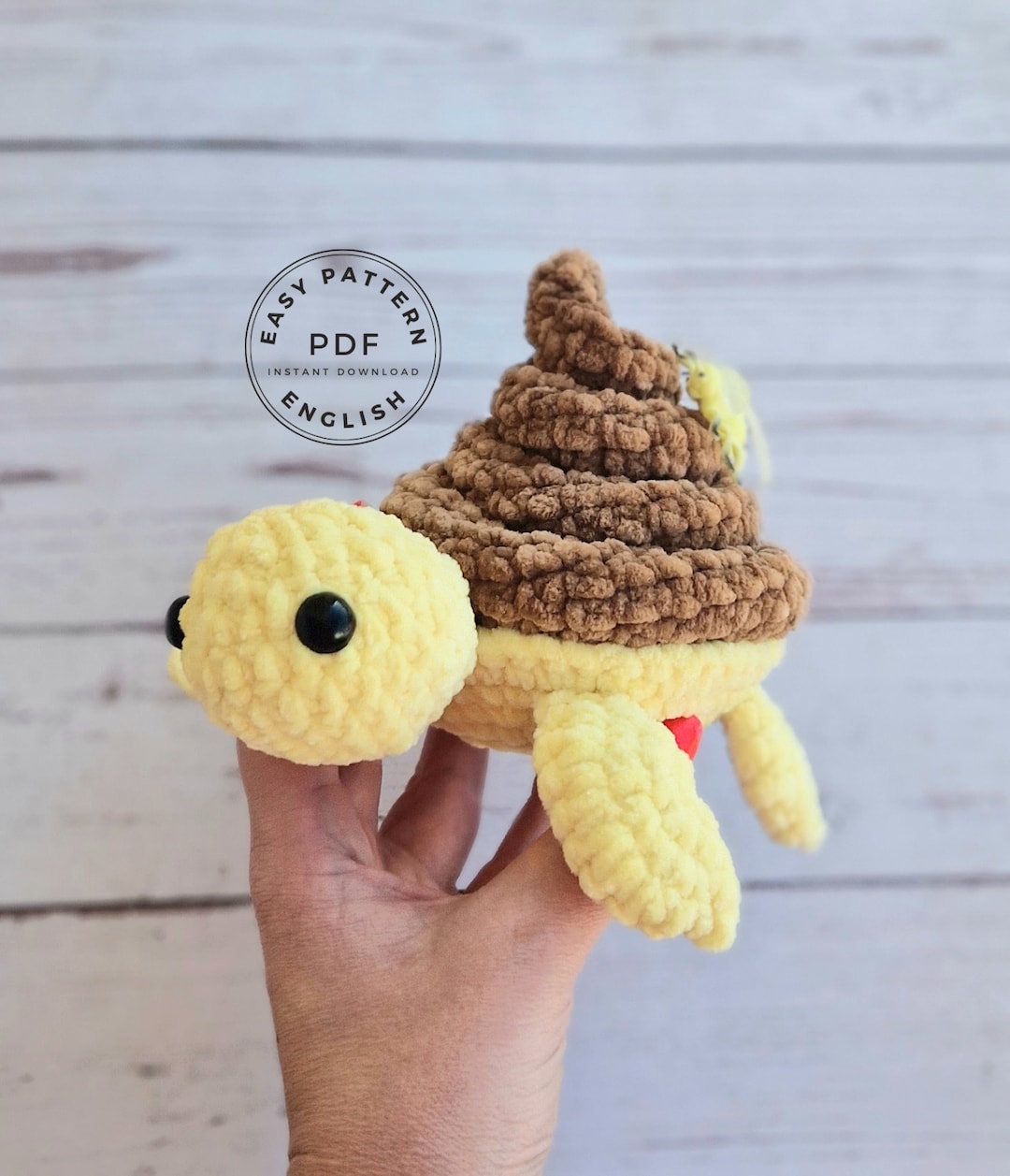 Crochet Pattern Turtle Poop Turdle Funny Plush Amigurumi PDF Small ...