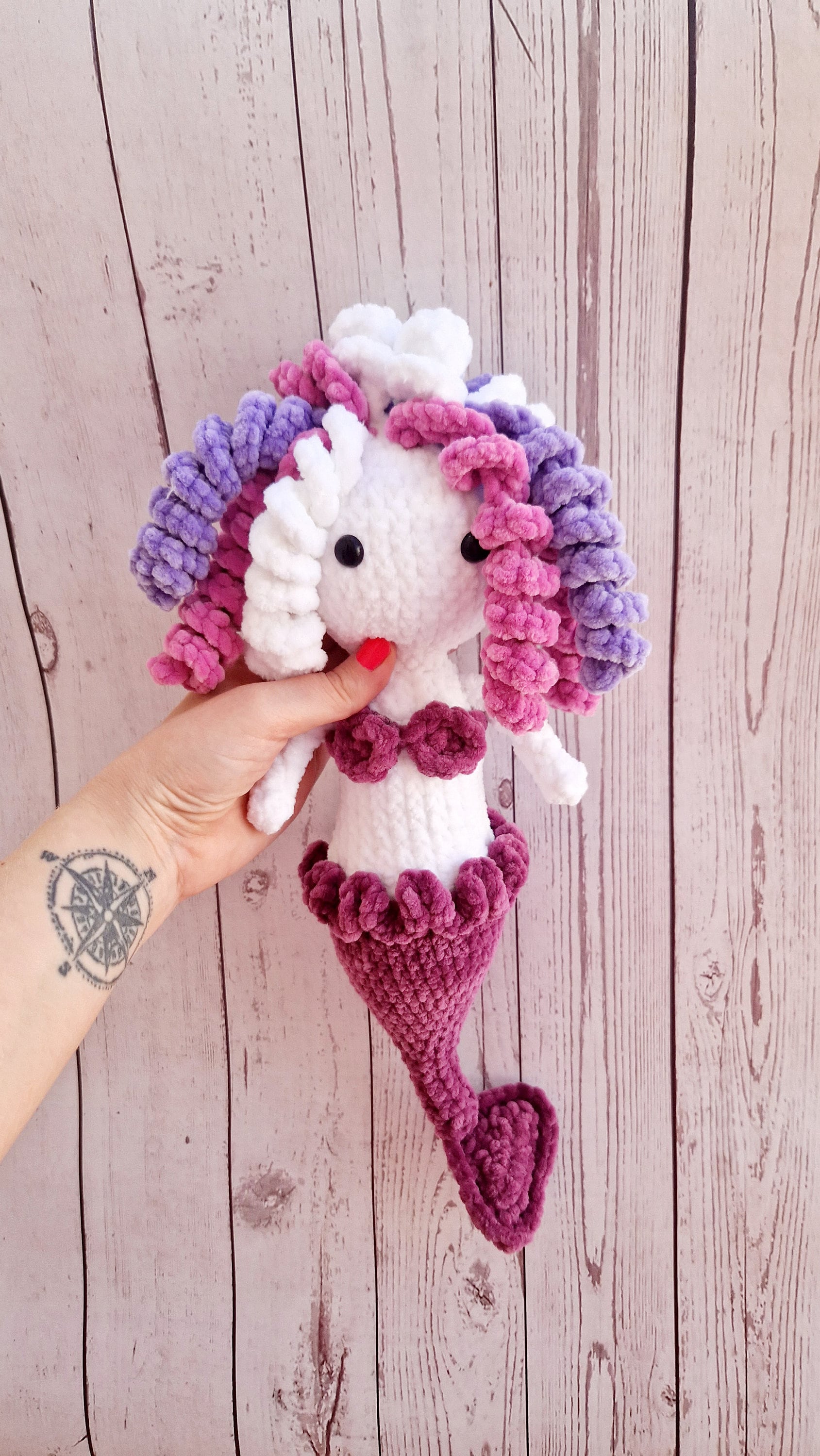 Crochet Mermaid Siren Pattern, Plush, Easy, PDF, Amigurumi, Beginner ...