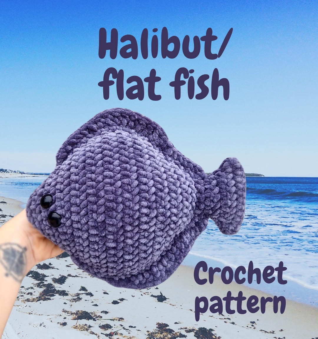 Flat Fish Flounder Halibut Crochet Pattern, Amigurumi Tutorial for ...