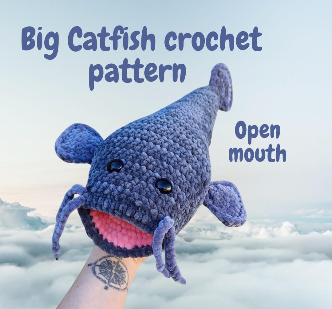 Big Catfish Bass Plush Crochet Pattern, Digital Tutorial for Beginners ...