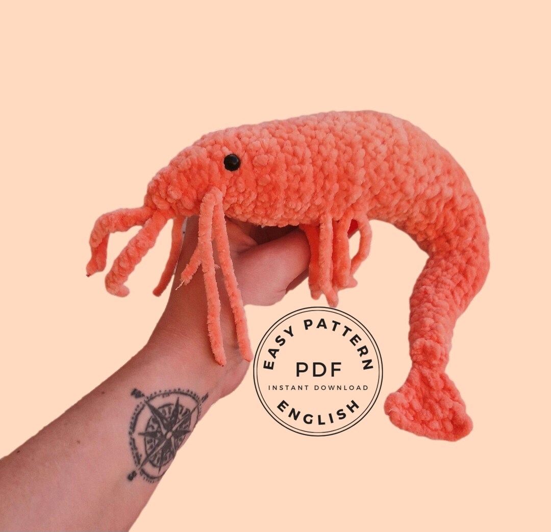 Crochet Pattern Prawn Shrimp Food Plushies Sea Animals Amigurumi Easy ...