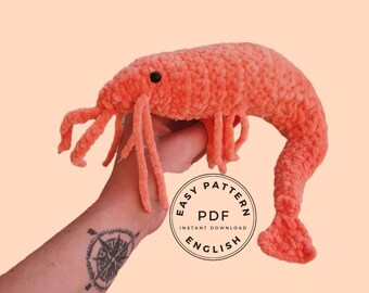 Prawn Crochet Plushies Jumbo Shrimp Amigurumi - Etsy