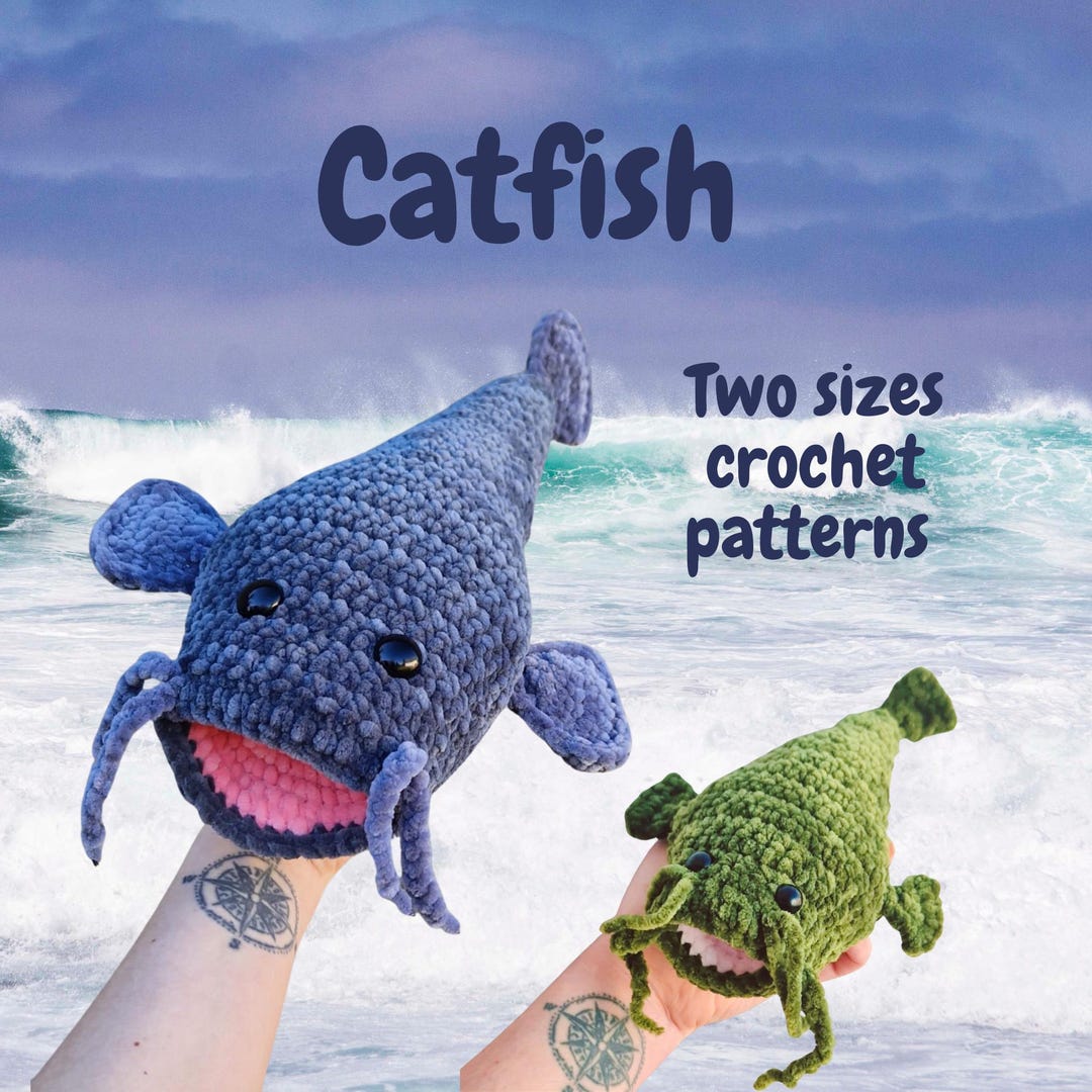 Two Sizes Catfish Plush Crochet Pattern, Digital Tutorial for Beginners ...