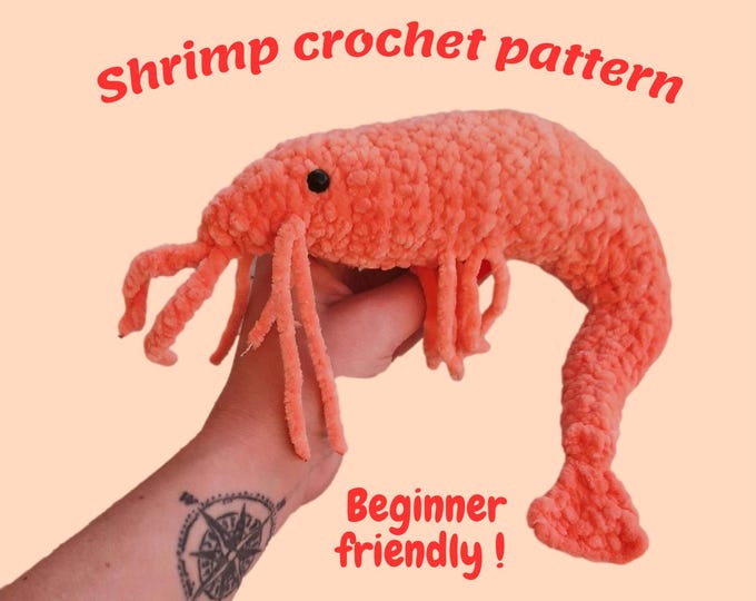 Crochet Pattern Prawn Shrimp Food Plushies Sea Animals Amigurumi Easy ...