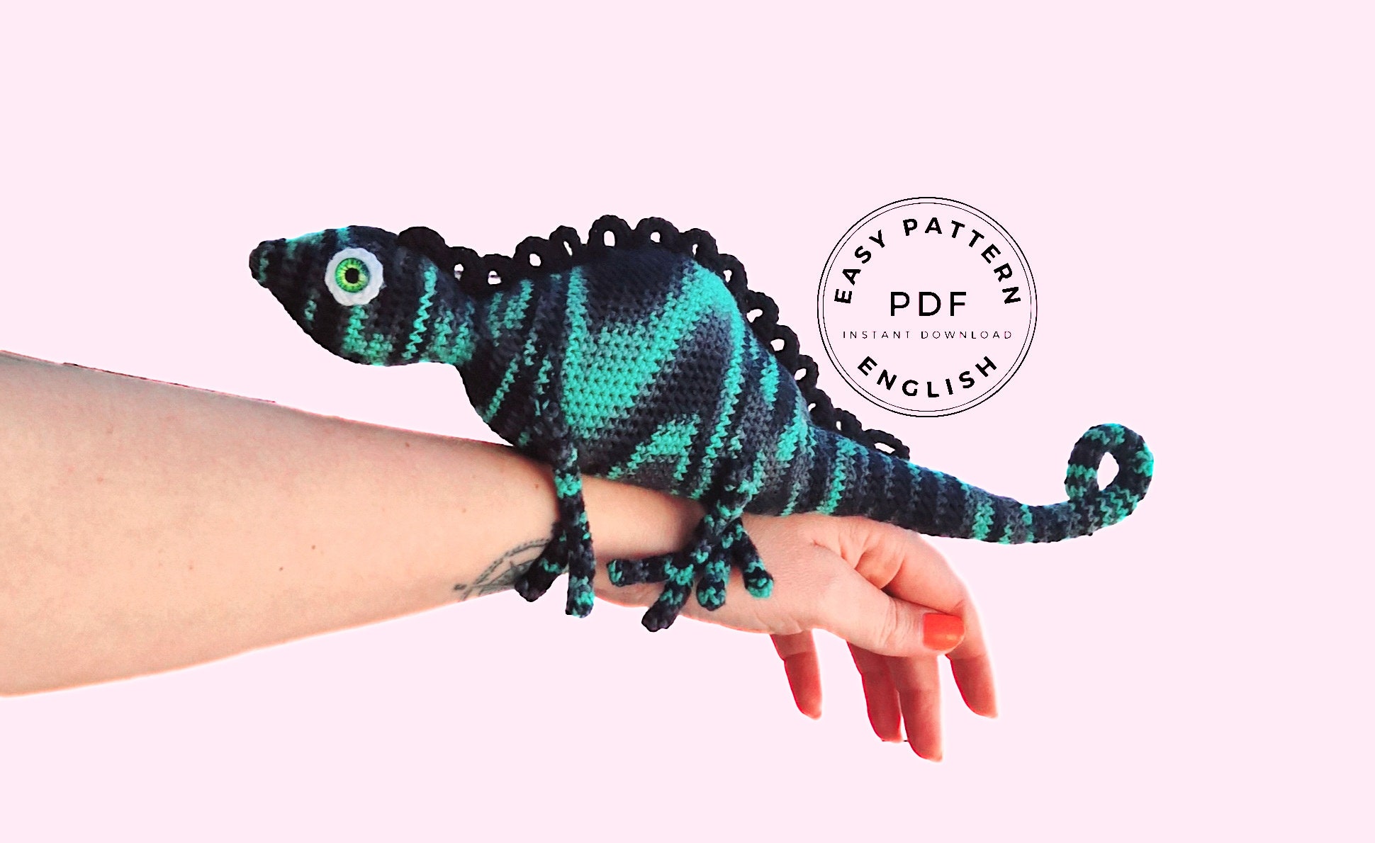 Crochet Pattern Gecko Lizard Easy English PDF Small No Sew Gift ...