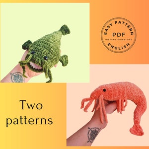 Two Crochet Patterns Shrimp Prawn Catfish Fish Amigurumi PDF English ...