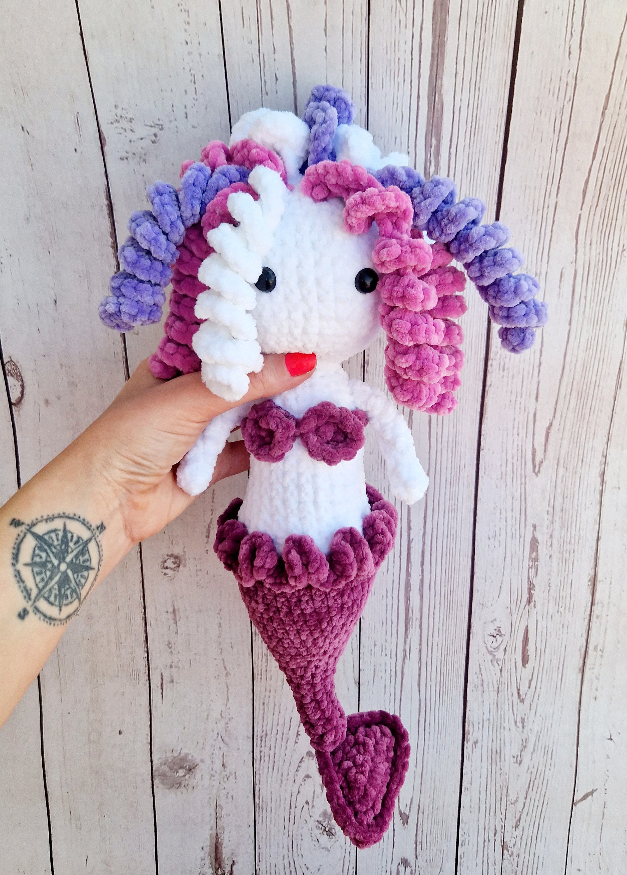 Crochet Mermaid Siren Pattern, Plush, Easy, PDF, Amigurumi, Beginner ...