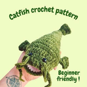 Crochet Pattern Catfish Bass Fish Sea Food Animal Amigurumi PDF English ...