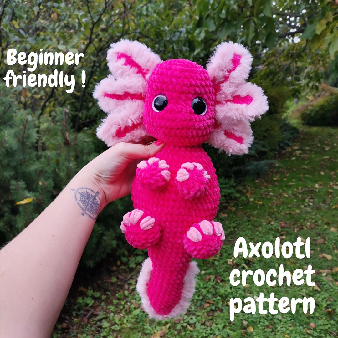 Axolotl Crochet Pattern for Beginner, Cute Plushie Animal Tutorial PDF ...